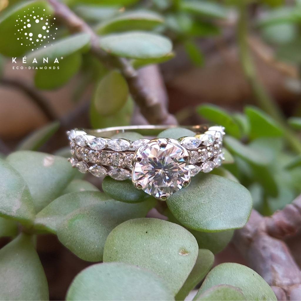 1ct Solitaire with 3-line Band | Kéana Eco-diamonds